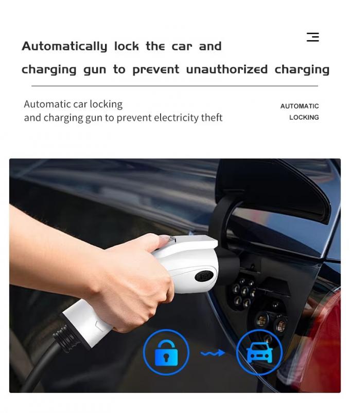 Portable Type 2 EV Charger 3.5kW 220V Waterproof AC Charging Gun